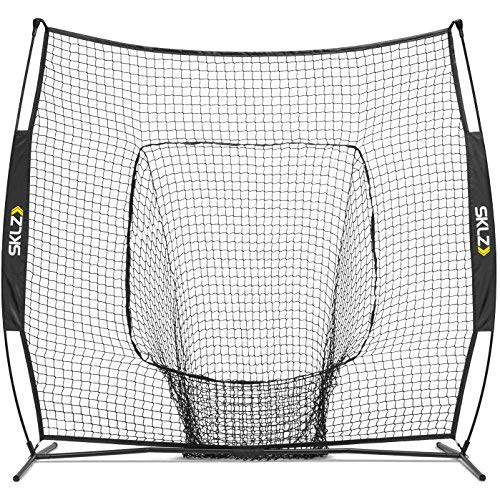 SKLZ Portable Baseball and Softball Hitting Net with Vault, Black, 7 x 7 feet