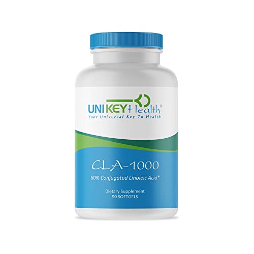 Uni Key Health CLA-1000 | Naturally Supports Healthy Weight Management | 800 mg Conjugated Linoleic Acid | 90 Servings