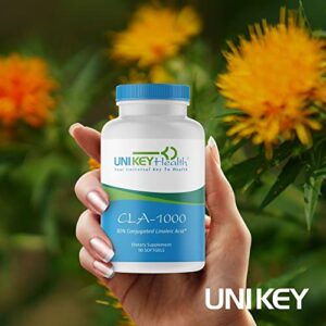 Uni Key Health CLA-1000 | Naturally Supports Healthy Weight Management | 800 mg Conjugated Linoleic Acid | 90 Servings