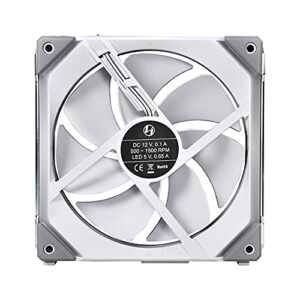 Lian Li UNI Fan SL140 RGB x2 140mm Revolutionized Daisy-Chain ARGB Fan - White (one Controller Included)