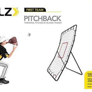 SKLZ PitchBack Baseball and Softball Pitching Net and Rebounder, Black/Red, 2' 9" x 4' 8"