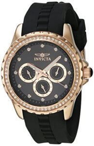 invicta women’s 21902 angel analog display quartz black watch