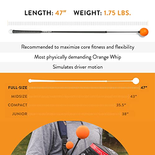 Orange Whip Golf Swing Trainer Aid, Patented Counterbalanced Golf Swing Aid, Made in The USA, 47"