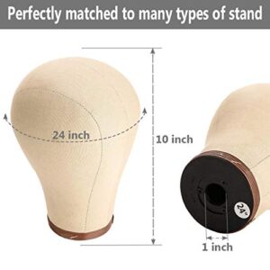 ZGCY 23 Inch Wig Head Cork Canvas Block Head Mannequin Head With Stand for Making Wigs (21''-24''INCH)