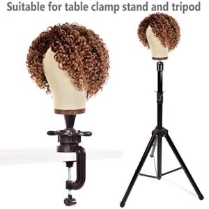 ZGCY 23 Inch Wig Head Cork Canvas Block Head Mannequin Head With Stand for Making Wigs (21''-24''INCH)