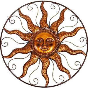 Metal Wall Art Sun Wall Decor Indoor Outdoor Sun Wall Art Patio Decor Large Garden Wall Art 24 inches