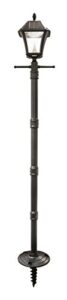 gama sonic gs-105s-g baytown ez anchor lamp, post, bright white led, black