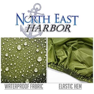 North East Harbor NEH Deluxe Riding Lawn Mower Tractor Cover Fits Decks up to 62" - Green - 190T Polyester Taffeta PA Coated Water and Sunray Resistant Storage Cover - 82" L x 50" W x 47" H