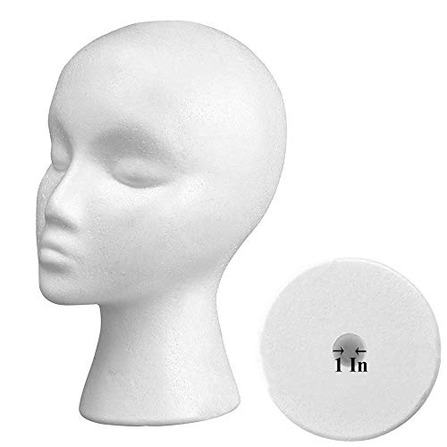 11" 3 Pcs Wig Head - Tall Female Foam Mannequin Wig Stand and Holder for Style, Model And Display Hair, Hats and Hairpieces, Mask - for Home, Salon and Travel