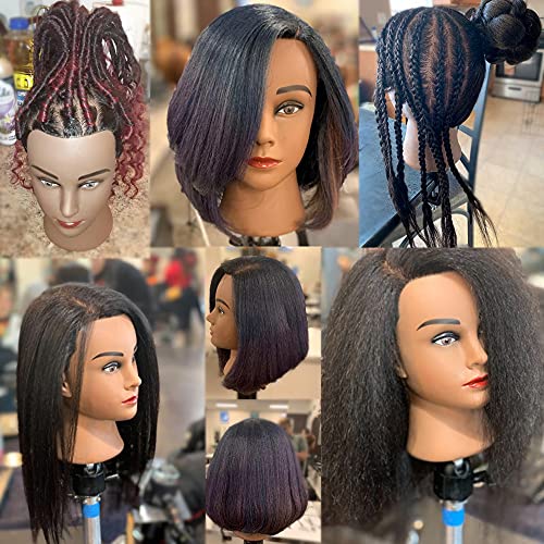 Hairingrid Mannequin Head 14" 100% Real Hair Hairdresser Cosmetology Mannequin Manikin Training Head Hair and Free Clamp Holder (14 Inch)