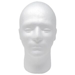 male styrofoam foam mannequin wig head 11″ (1 count)