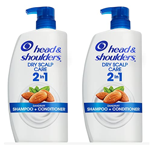 Head and Shoulders Shampoo and Conditioner 2 in 1, Anti Dandruff Treatment, Dry Scalp Care with Almond Oil, 32.1 fl oz, Twin Pack