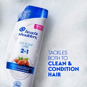 Head and Shoulders Shampoo and Conditioner 2 in 1, Anti Dandruff Treatment, Dry Scalp Care with Almond Oil, 32.1 fl oz, Twin Pack