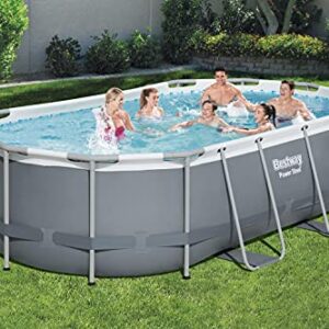 Bestway Power Steel 14' x 8'2" x 39.5" Oval Above Ground Pool Set | Includes 530gal Filter Pump, Ladder, ChemConnect Dispener