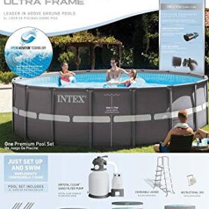 Intex 18ft X 52in Ultra Frame Pool Set with Sand Filter Pump, Ladder, Ground Cloth & Pool Cover