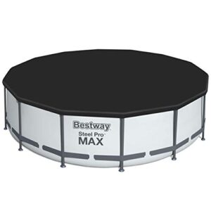 Bestway Steel Pro MAX 14 Foot x 48 Inch Round Metal Frame Above Ground Outdoor Swimming Pool Set with 1,000 Filter Pump, Ladder, and Cover……