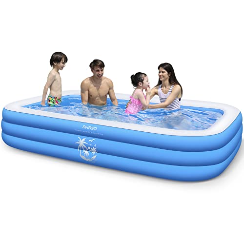 AKASO Inflatable Swimming Pools, 118" X 71" X 22" Blow Up Swimming Pools for Kids, Adults, Children, Toddlers, Full-Sized Inflatable Kiddie Pools Wear-Resistant, Garden, Backyard Water Party