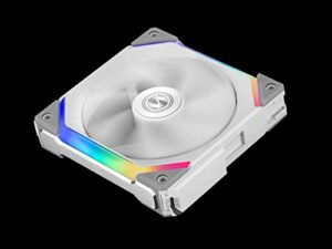 lian li uni fan sl140 rgb x1 140mm revolutionized daisy-chain argb fan – white