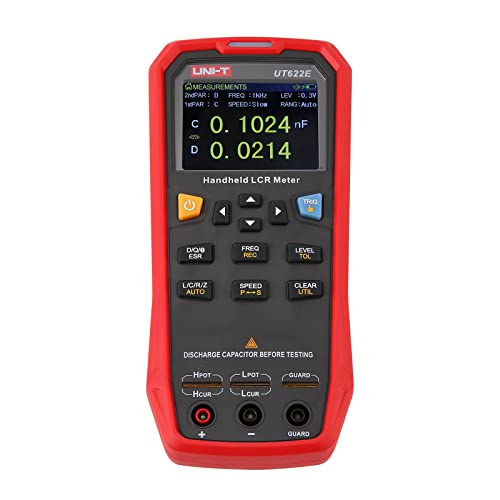 UNI-T LCR Meter UT622E, Handheld Digital Multi Meter Inductance Capacitance Resistance Tester High-Precision Industrial Components Capacitor Tester Frequency Ohm ESR Meter with Backlight Data Hold