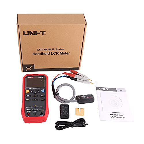 UNI-T LCR Meter UT622E, Handheld Digital Multi Meter Inductance Capacitance Resistance Tester High-Precision Industrial Components Capacitor Tester Frequency Ohm ESR Meter with Backlight Data Hold