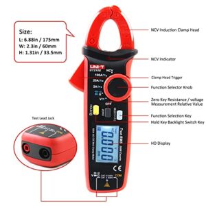 Clamp Meter,UT210E Digital Clamp Multimeter,Continuity Tester AC/DC Ammeter with NCV and VFC Functions,Electrician's Universal Meter UNI-T