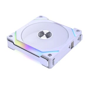 lian li uni fan sl v2 rgb revolutionized daisy-chain argb fan 120mm single pack white sl120v2-1w