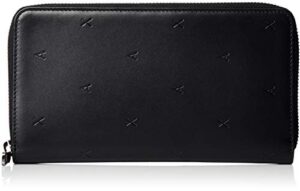 armani exchange men’s rounded zip wallet, nero/black, uni