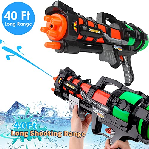 2 Pack Water Guns for Kids Adults 1500CC Blaster 40 Ft Long Range Water Soaker Squirt Guns for Swimming Pools Party Beach Sand Water Fighting