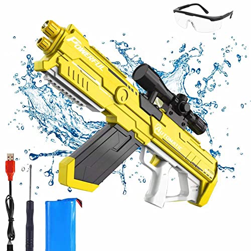 JCWH Electronic Powerful Water Gun,Electric Squirt Gun, with ABS Material 1100cc Large Capacity Strong 49 Ft Long Rang Shooting for Summer Water Toys Gun Kids Adults