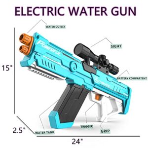 JCWH Electronic Powerful Water Gun,Electric Squirt Gun, with ABS Material 1100cc Large Capacity Strong 49 Ft Long Rang Shooting for Summer Water Toys Gun Kids Adults