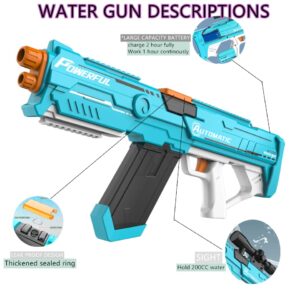 JCWH Electronic Powerful Water Gun,Electric Squirt Gun, with ABS Material 1100cc Large Capacity Strong 49 Ft Long Rang Shooting for Summer Water Toys Gun Kids Adults