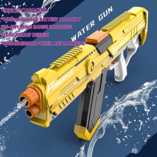 JCWH Electronic Powerful Water Gun,Electric Squirt Gun, with ABS Material 1100cc Large Capacity Strong 49 Ft Long Rang Shooting for Summer Water Toys Gun Kids Adults