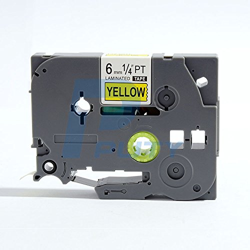 IDIK 1PK Black on Yellow Extra Strength Laminated Label Tape Compatible for Brother P-Touch TZe-S611 TZ S611 Tze S611(6mm x 8m)