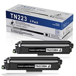 vit 2 pack tn223 tn-223 tn223bk tn-223bk black toner compatible toner cartridge replacement for brother mfc 3770cdw l3710cw hl 3210cw 3230cdw 3270cdw 3230cdn 3290cdw dcp l3510cdw l3550cdw printer