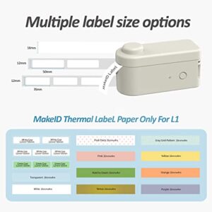 Makeid Label Maker Machine with Tape - Portable & Rechargeable Label Makers with Built-in Cutter.63" Waterproof Tape - Wireless Label Printer Compatible with Android & iOS Devices - White