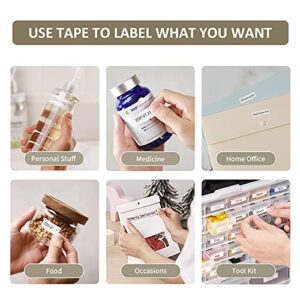 Makeid Label Maker Machine with Tape - Portable & Rechargeable Label Makers with Built-in Cutter.63" Waterproof Tape - Wireless Label Printer Compatible with Android & iOS Devices - White