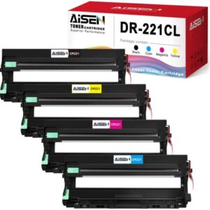 AISEN (NO Toner) Compatible Drum Unit Replacement for Brother DR221 DR221CL DR-221CL Drum Unit Used in Brother HL-3140CW HL-3170CDW HL-3180CDW HL-3150CDN MFC-9130CW MFC-9330CDW Printer (4 Pack)