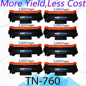 EASYPRINT 8X Compatible 760 Toner Cartridge Replacement for TN760 TN-760 Used for Brother DCP-L2550DW, HL-L2350DW, L2370DW, L2370DW XL, L2390DW, L2395DW, MFC-L2710DW, L2750DW, L2750DW XL, (8-Pack)