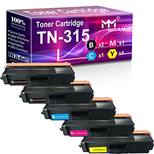 MM MUCH & MORE Compatible Toner Cartridge Replacement for Brother TN-310 TN-315 TN315 TN315H for HL-4150CDN 4570CDWT 4570CDW MFC-9970CDN 9460CDN 9560CDN 9970CDW (2 Black, Cyan, Magenta, Yellow) 5-Pack