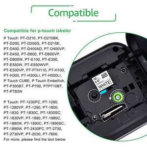 GREENCYCLE 3 PK Laminated Flexible ID Black on White 1/2 Inch 0.47" Label Tape Compatible for Brother AZE Fx231 TZ-FX231 TZFX231 TZe Fx231 for PT Cube PTD210 Printers