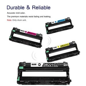 (2Black+1Cyan+1Yellow+1Magenta) DR221CL Drum Unit Compatible for Brother DR-221CL Drum Cartridge HL-3140CW 3150CDN MFC-9130CW 9140CDN DCP-9015CDW 9020CDN Printer (5,Pack).