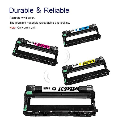 (2Black+1Cyan+1Yellow+1Magenta) DR221CL Drum Unit Compatible for Brother DR-221CL Drum Cartridge HL-3140CW 3150CDN MFC-9130CW 9140CDN DCP-9015CDW 9020CDN Printer (5,Pack).