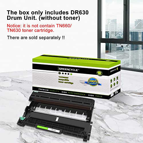 greencycle 6 Pack Black DR630 DR-630 High Yield Black Drum Unit Compatible for Brother HL-L2380DW MFC-L2700DW Laser Printer Wihtout Toner