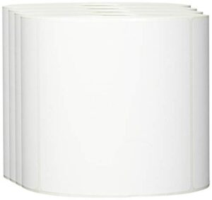 brother 4″x4″ tt premium paper label (for wax & wax/resin ribbon), 5”od/1″ core, 750 labels/roll, 4 rolls/case