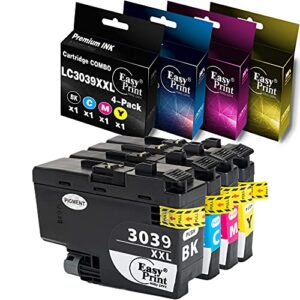 easyprint (1-set) compatible lc-3039xxl ink cartridge replacement for brother lc3039xxl for mfc-j5845dw, j5845dw xl, j5945dw, j6545dw, j6545dw xl, j6945dw, (black, cyan, magenta, yellow )