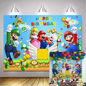 sakurar sk mario birthday bakdrop adventure game video mario and princess peach backdrop vinyl birthday party baby shower decoration mario party background 7x5ft