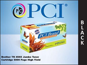 pci brand compatible toner cartridge replacement for brother tn450x jumbo toner cartridge 5k yield