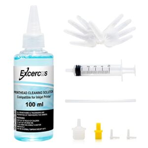 1pk printhead cleaning kit compatible for brother epson hp canon nozzle inkjet ecotank officejet deskjet pixma printers-liquid printers head cleaning suit solution 100ml, 5ml premium syringe