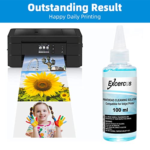 1PK Printhead Cleaning Kit Compatible for Brother Epson HP Canon Nozzle Inkjet EcoTank Officejet Deskjet Pixma Printers-Liquid Printers Head Cleaning Suit Solution 100ml, 5ml Premium Syringe