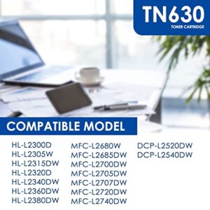 [High Yield] LVE Compatible 1PK TN-630 Black Toner Cartridge Replacement for Brother TN630 TN660 Toner Works with HL-L2340DW MFC-L2685DW MFC-L2740DW DCP-L2520DW HL-L2305W HL-L2320D Printer Toner